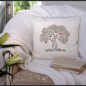 Apple Tree Machine Embroidery Design, Fruit Tree Embroidery Sketch ...