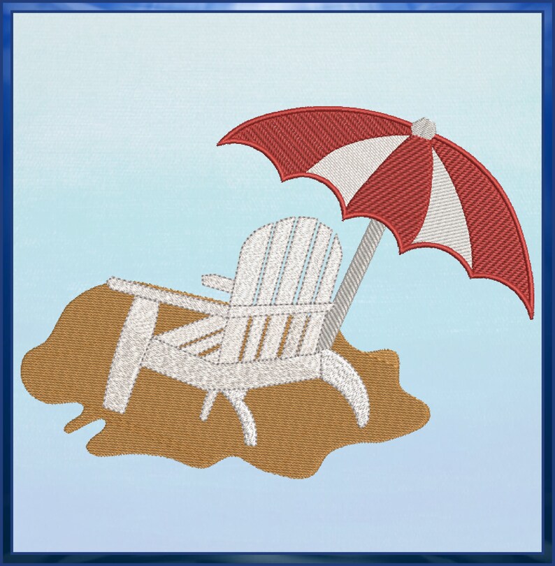 Beach Scene Machine Embroidery Design, Summer Embroidery Design, Beach ...