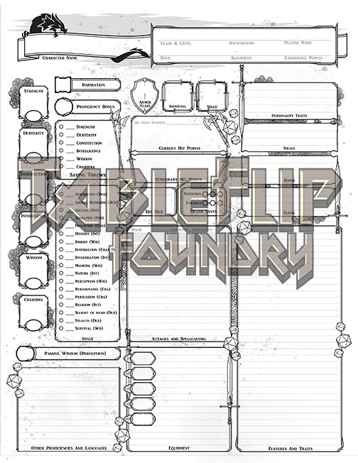 Upgraded Character Sheet Fighter/martial/knight/warrior - Etsy