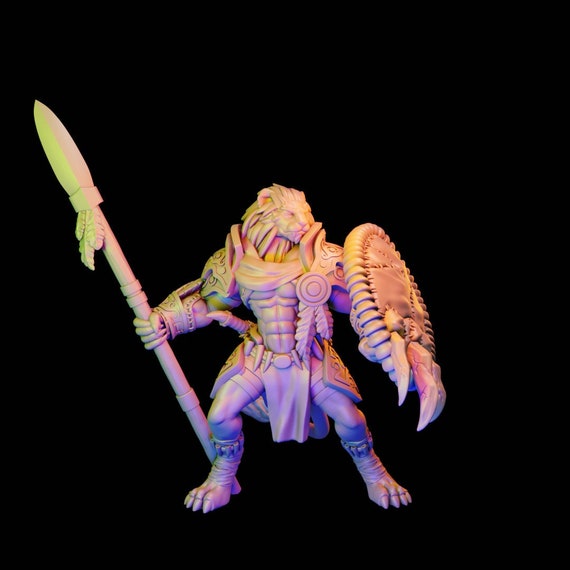 Leonin Male Warrior Spear & Shield - Etsy