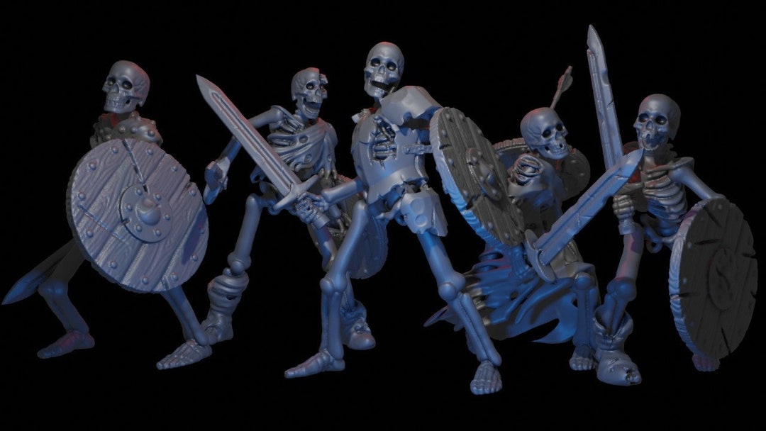 Skeletons Set of 5 Sword and Shield - Etsy