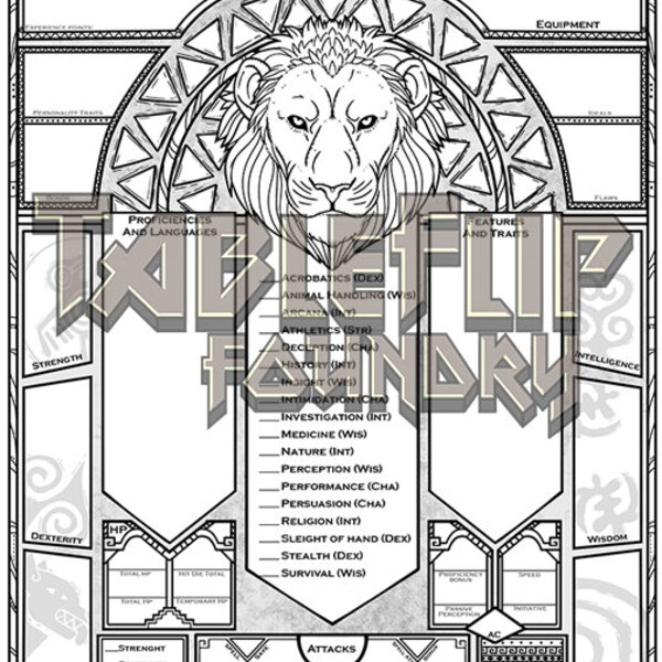 Dnd Tabaxi Character Sheet - Etsy