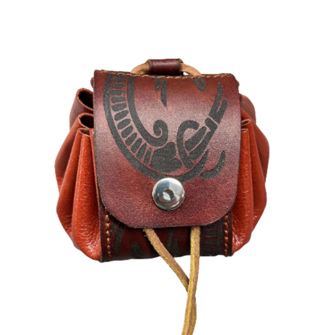 Leather Medieval Dice Bag – Handmade Belt Pouch for Coins, LARP, or ...