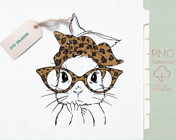 Easter Bunny Glasses PNG Kid's Easter PNG Cute Bunny - Etsy