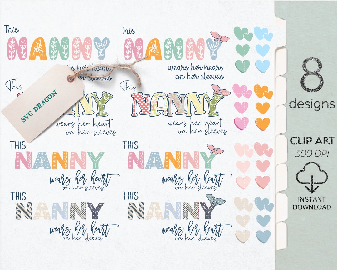 This Nanny Wears Her Heart on Her Sleeve PNG, Nanny Valentine ...