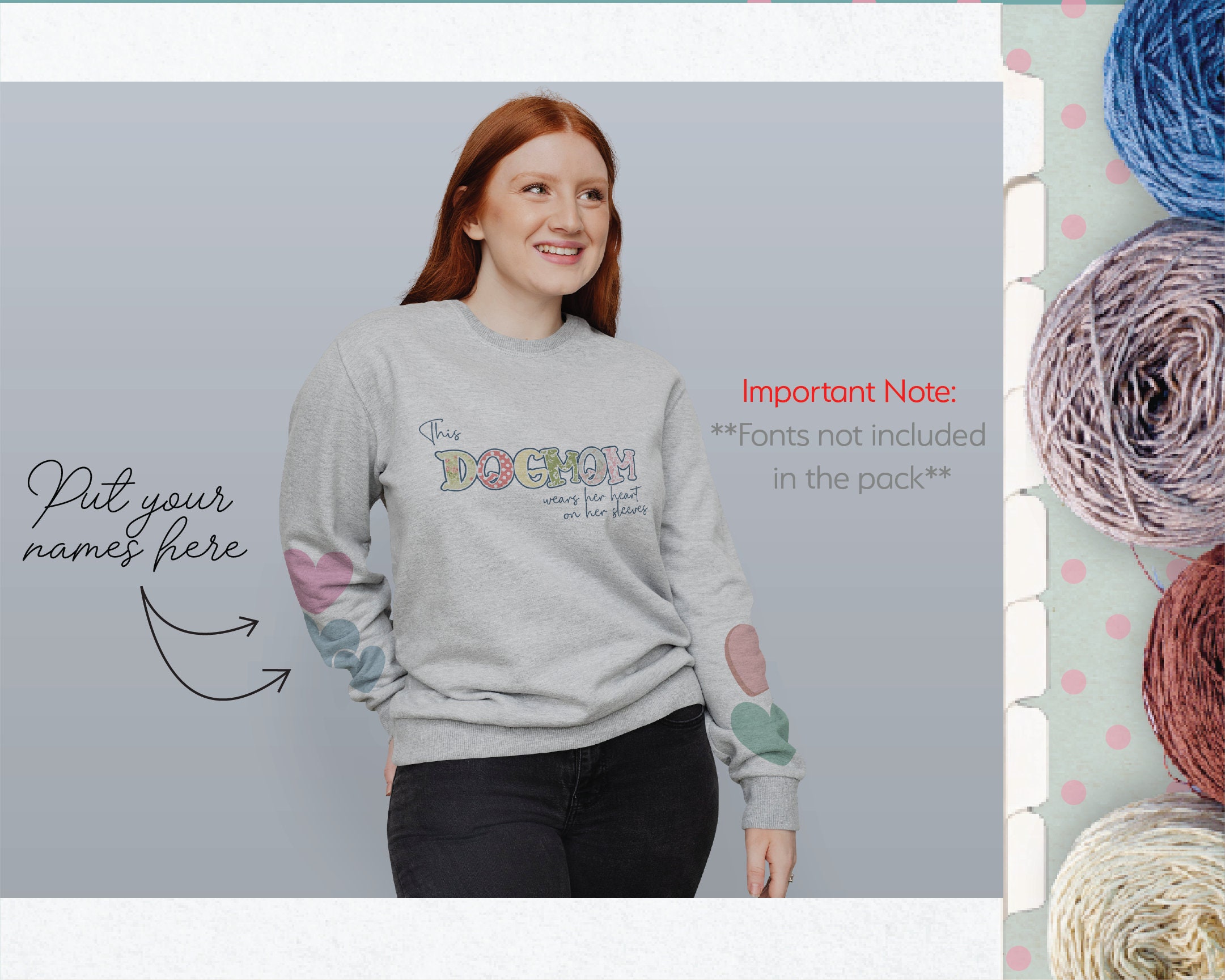 This Dogmom Wears Her Heart on Her Sleeve PNG, Dog Lover Mom Valentine ...