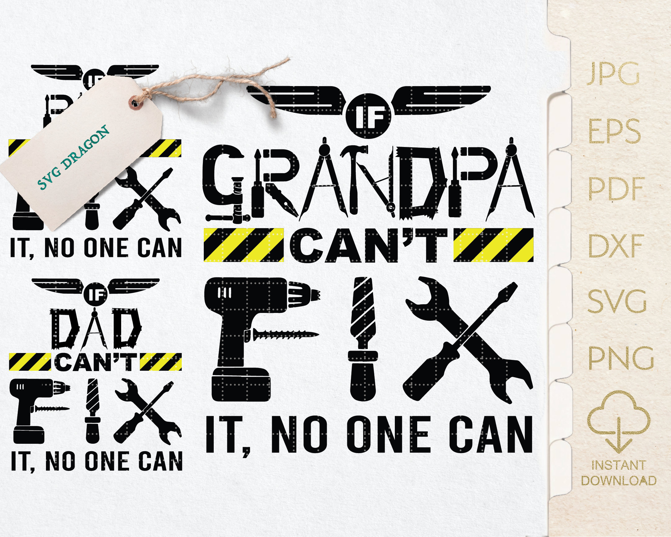 If Papa Can’t Fix It No One Can Svg | Father’s Day Cut Files | Funny ...