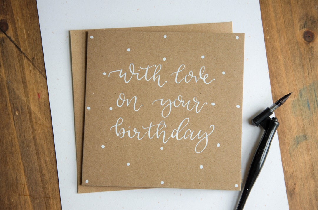 Happy Birthday Card | Handwritten Modern Calligraphy | Minimalistic ...