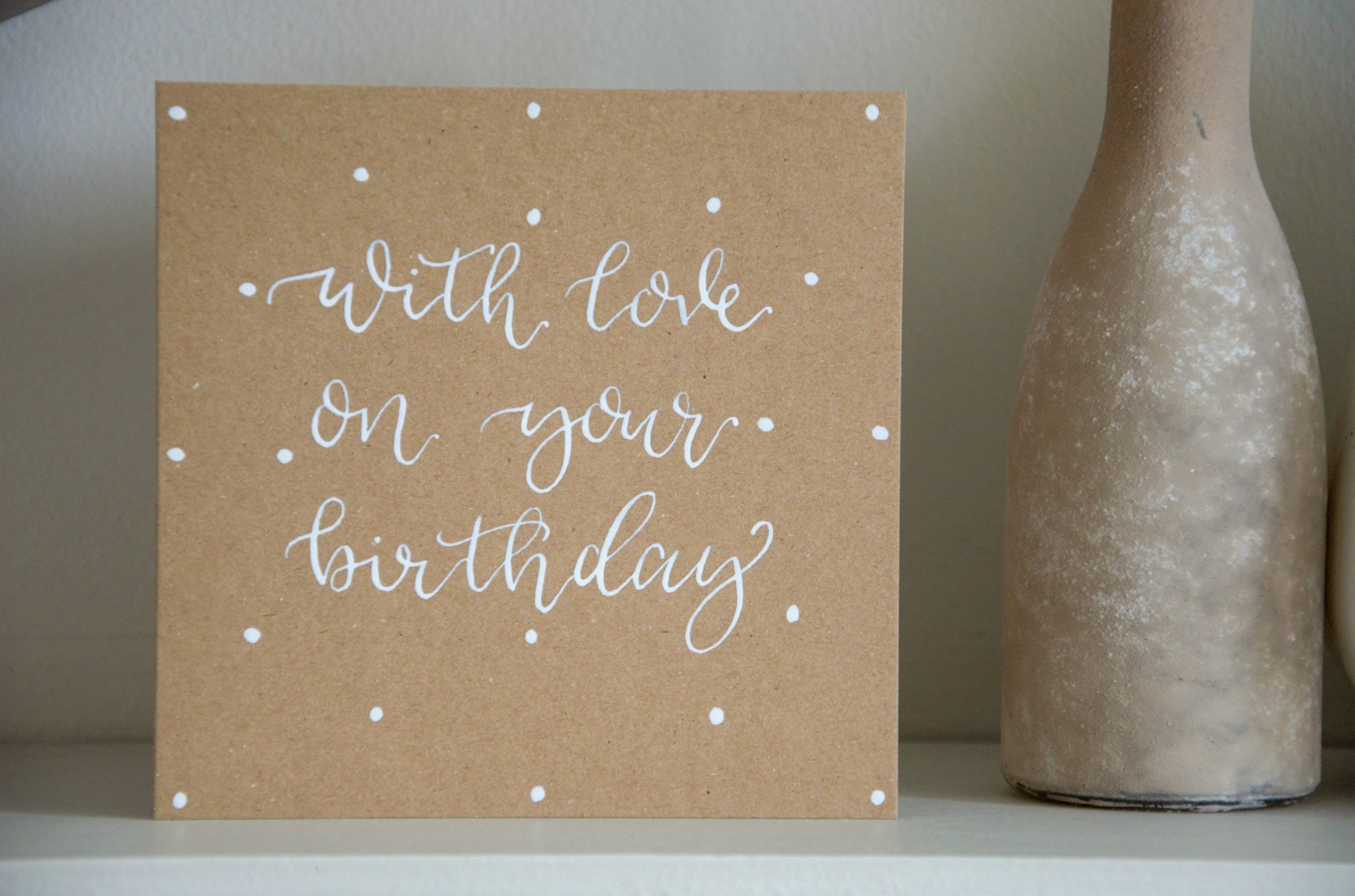 Happy Birthday Card Handwritten Modern Calligraphy - Etsy