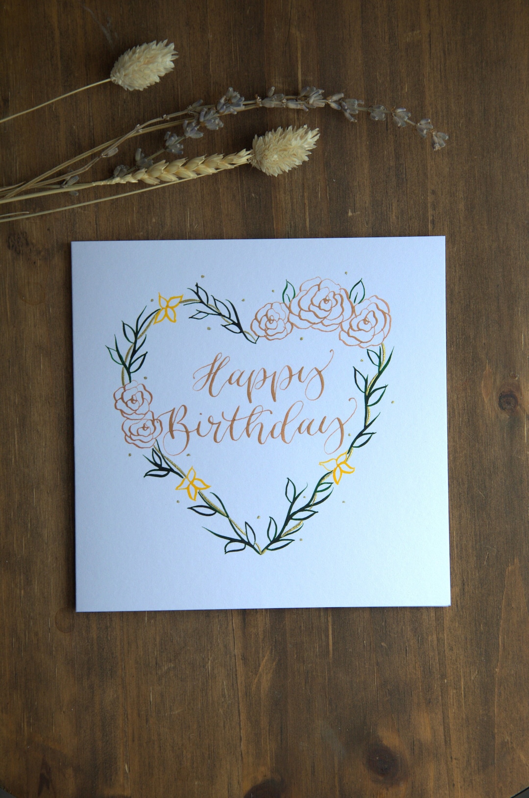 Happy Birthday Card | Handwritten Modern Calligraphy | Hand Drawn ...