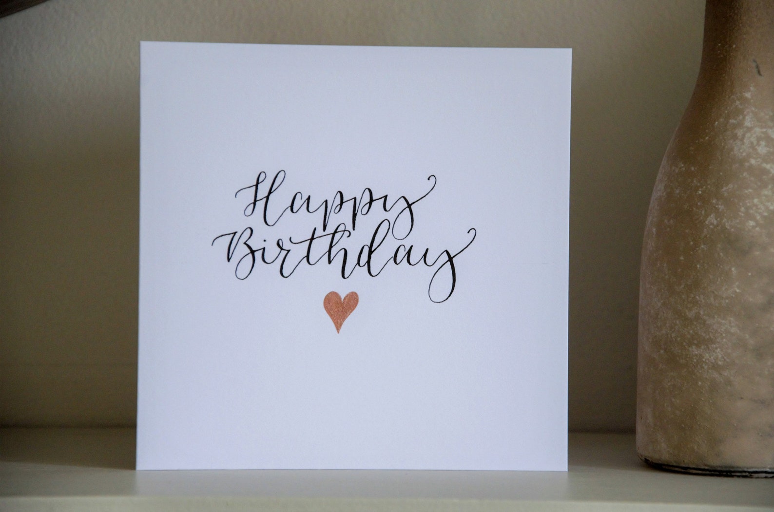 Happy Birthday Card | Handwritten Modern Calligraphy | Minimalistic ...