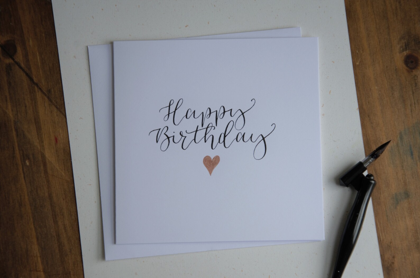 Happy Birthday Card Handwritten Modern Calligraphy | Etsy