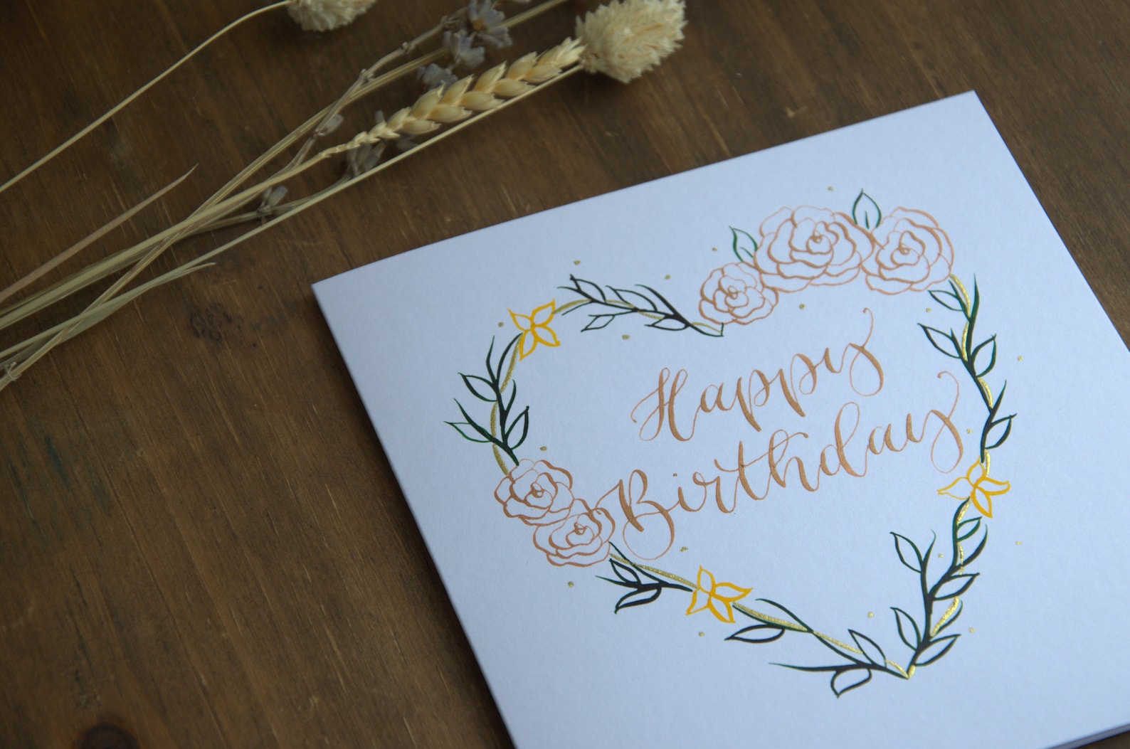 Happy Birthday Card | Handwritten Modern Calligraphy | Hand Drawn ...