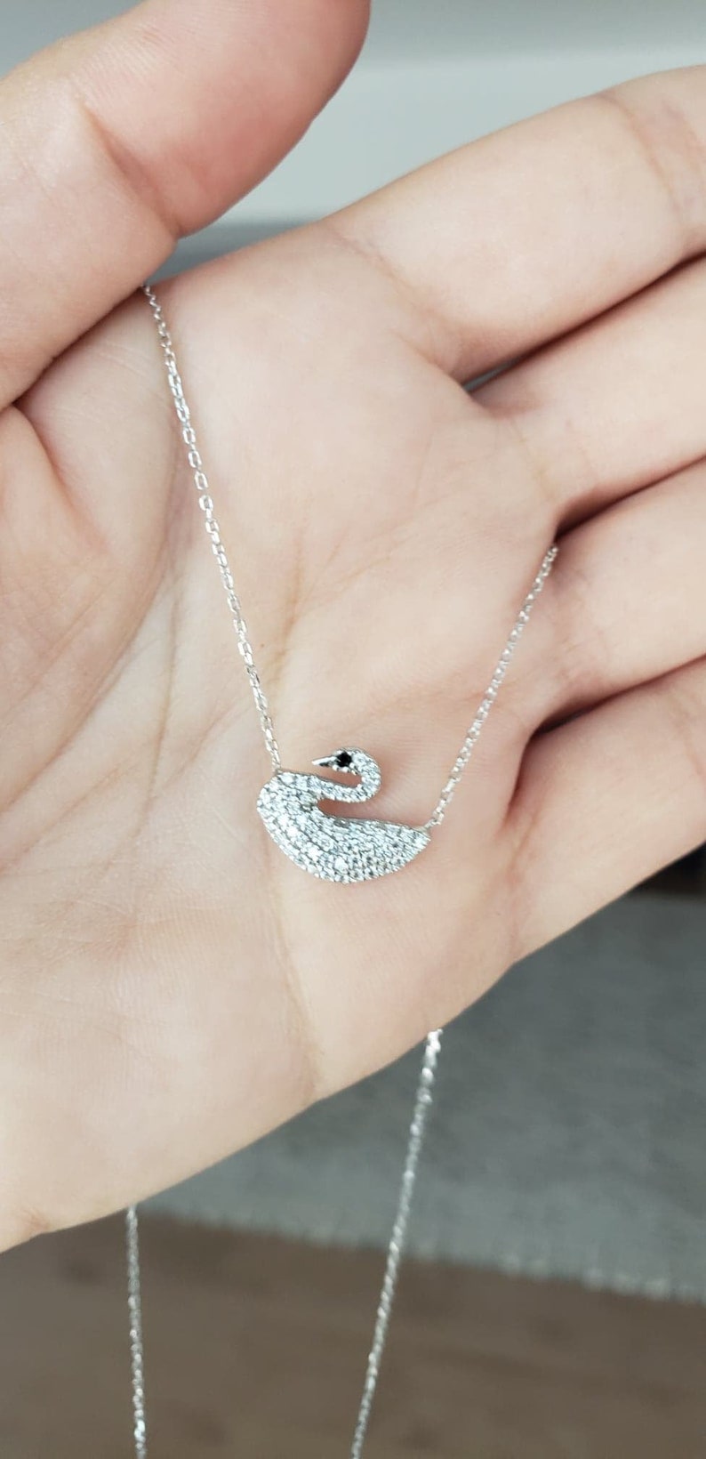 Swan Necklace- Silver Swan- Dainty Jewelry- Great Design- Sterling ...