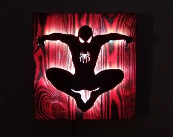Spiderman Led Wall Art - Etsy
