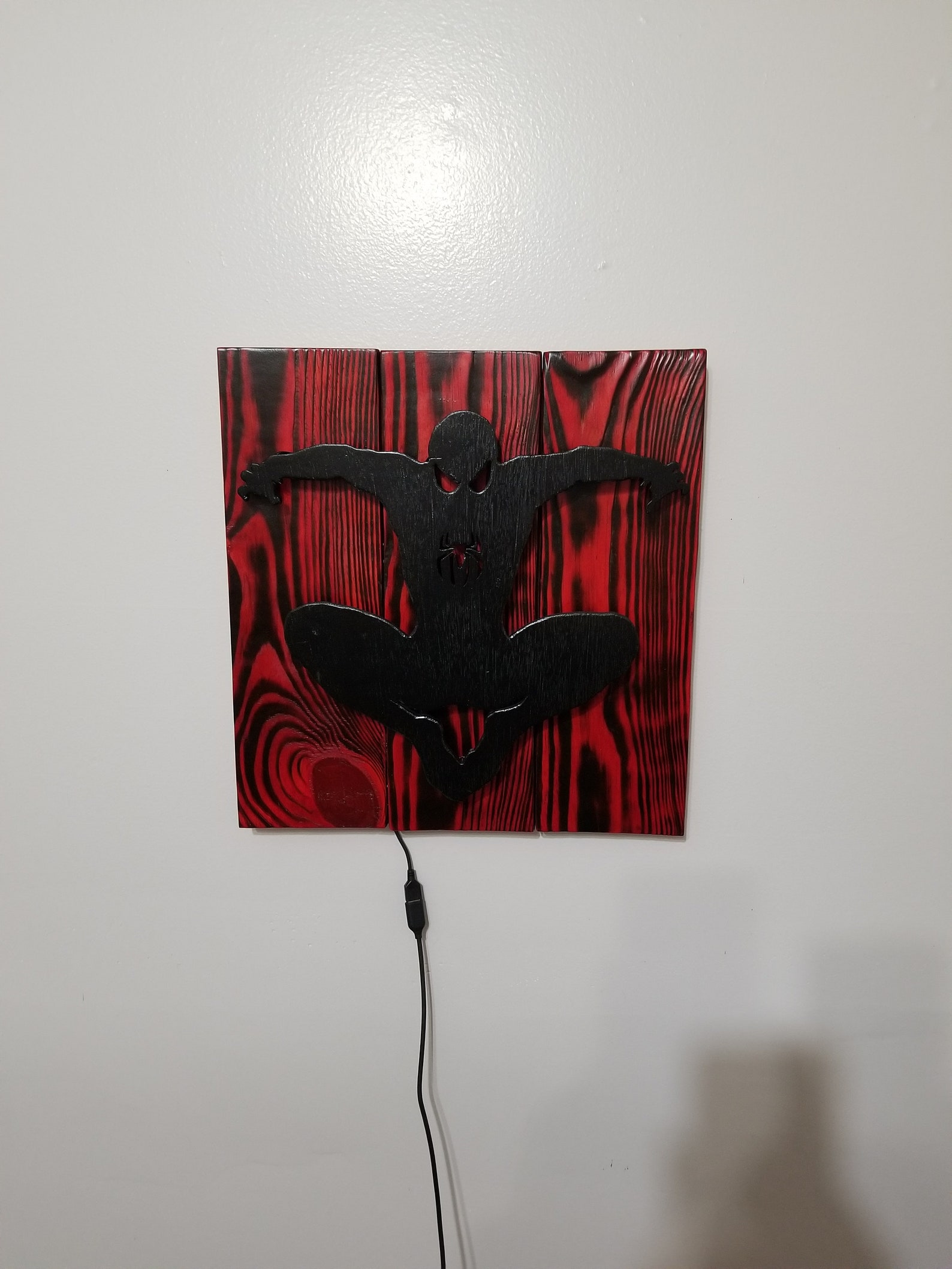 Spider-man LED Wooden Custom Wall Art - Etsy
