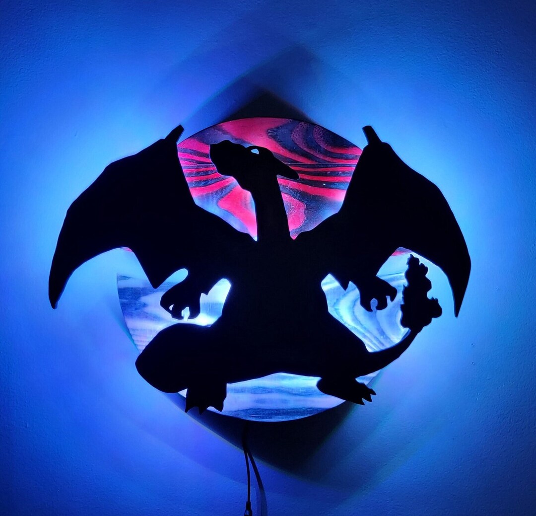 Charizard LED Wooden Custom Wall Art - Etsy