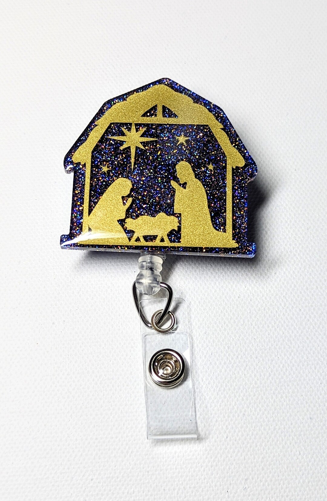 Nativity Badge Reel, Christmas ID Holder, Christian Christmas Gifts ...