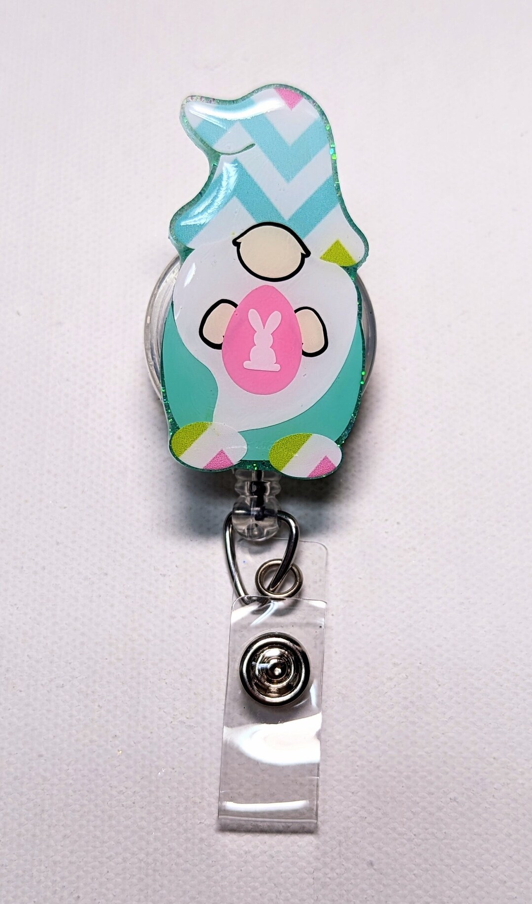 Easter Gnome Badge Reel, Easter Egg Badge Reel, Spring Badge Holder ...