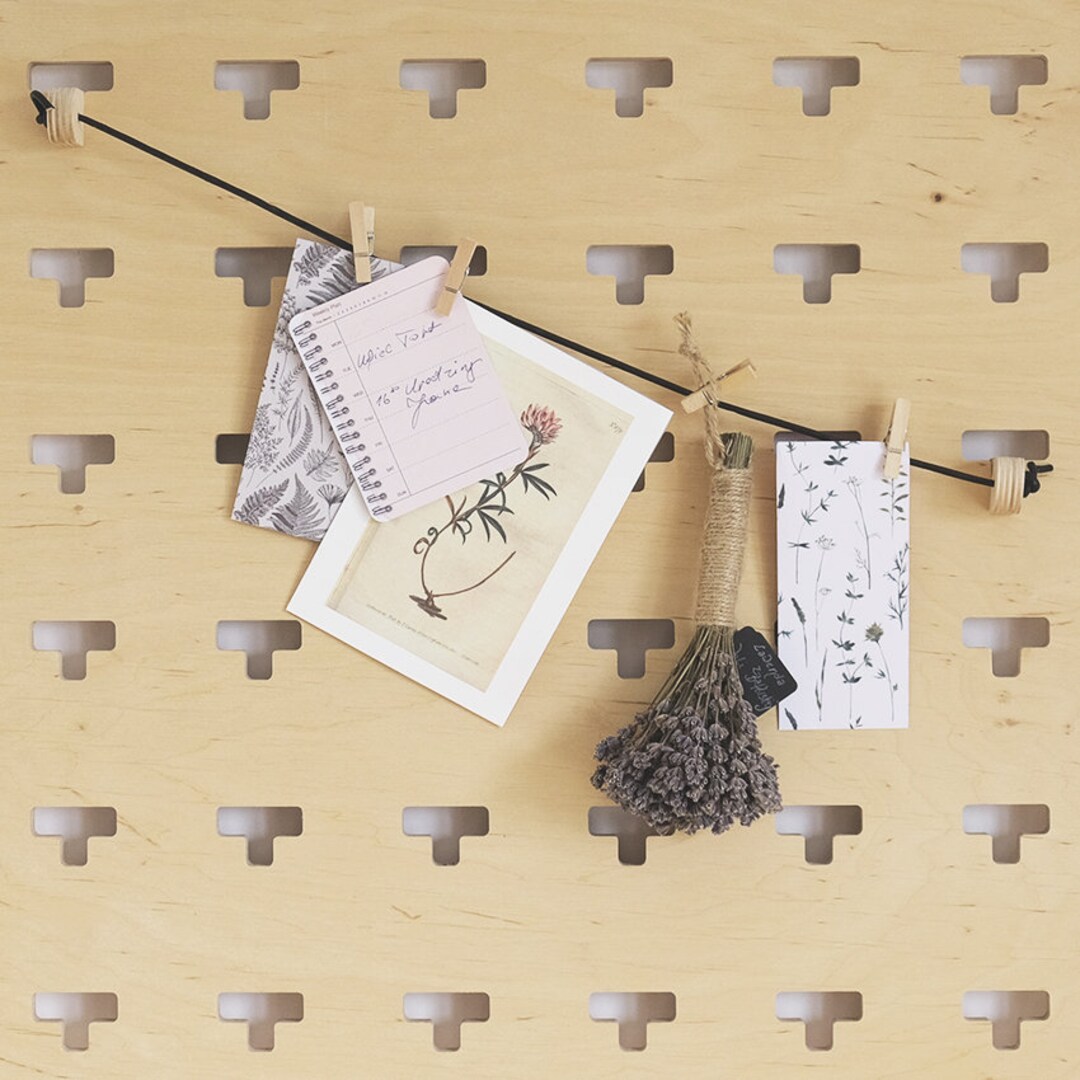 Cuerda, Tablero perforado, estante de pared, organizador, madera ...
