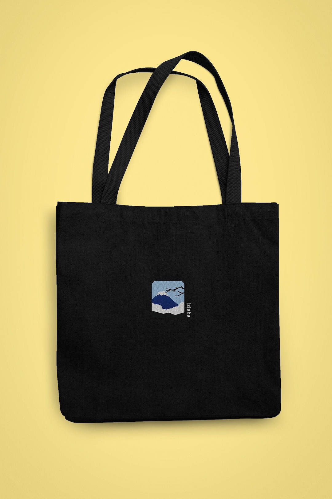 Embroidered Fuji Tote Bag, Mount Fuji Tote, Mountain Tote, Sustainable ...