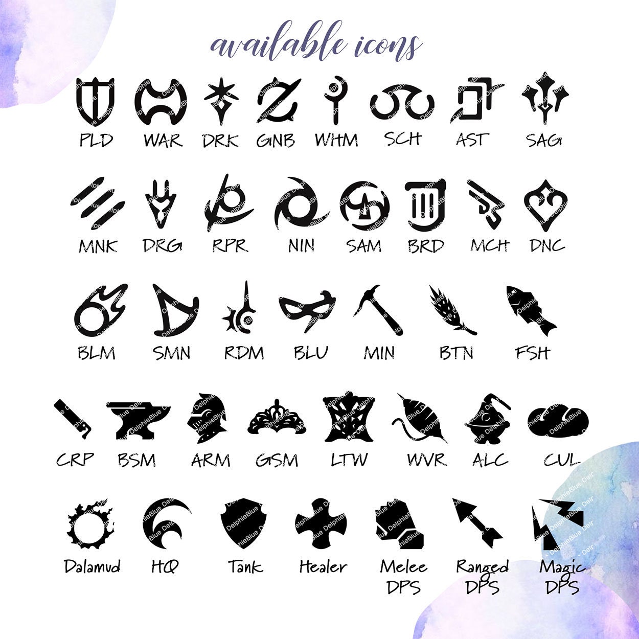 FFXIV inspired Job Icon Decal NEW COLORS Holo & Standard | Etsy