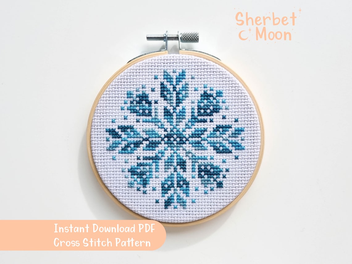 Small Snowflake Cross Stitch Pattern: Winter Theme (downloadable PDF ...