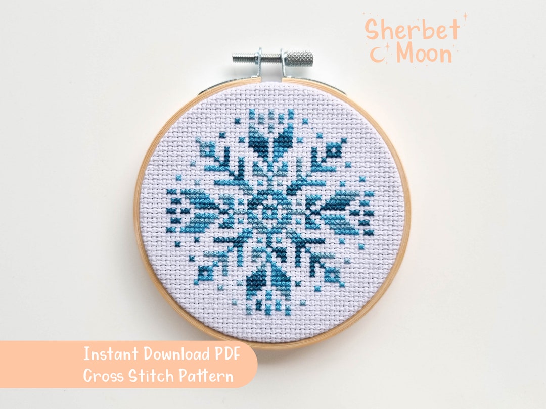 Small Snowflake Cross Stitch Pattern, Downloadable PDF Christmas Cross ...