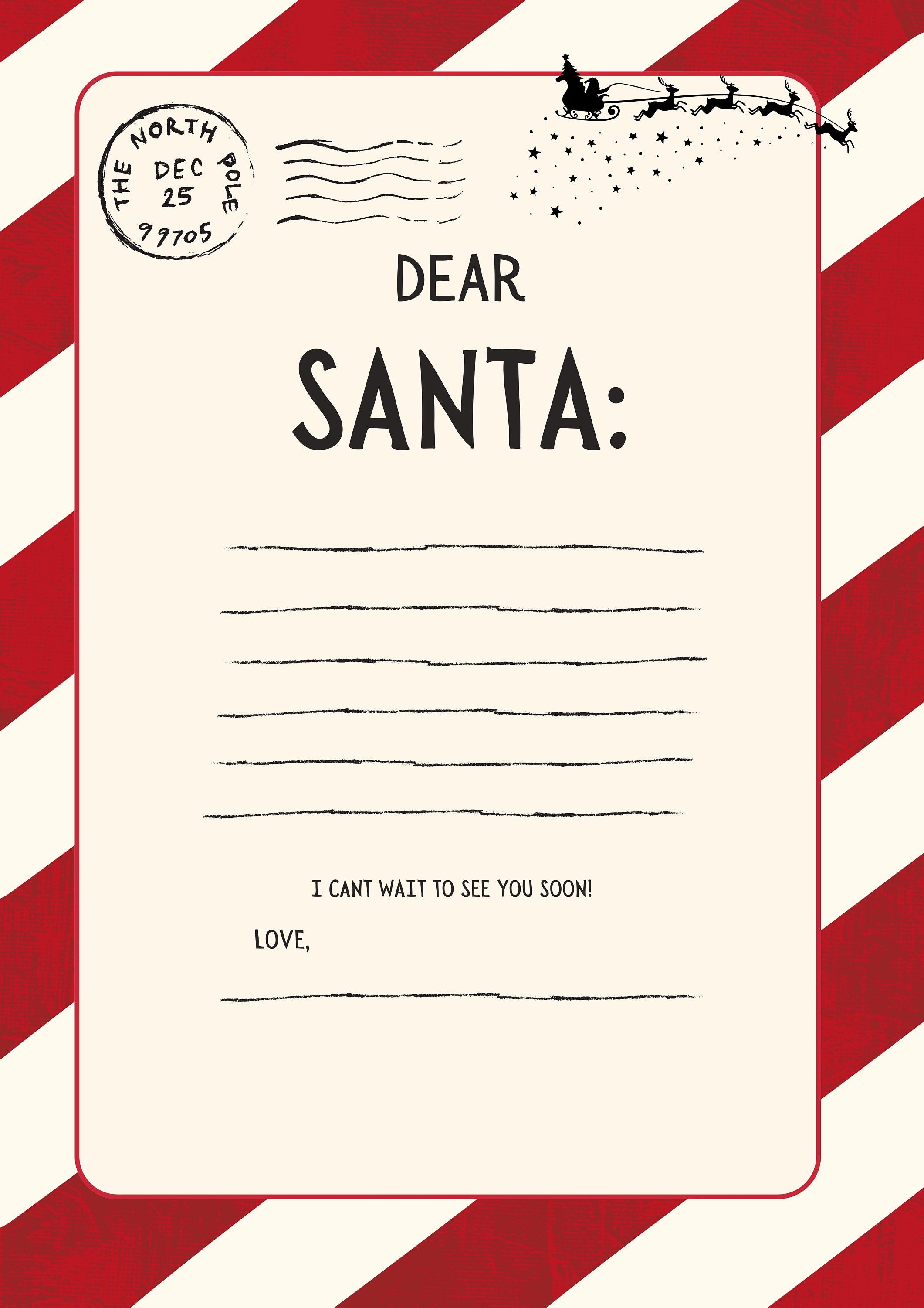 Kids Letter to Santa, Digital Download, Letter to Santa From Child ...