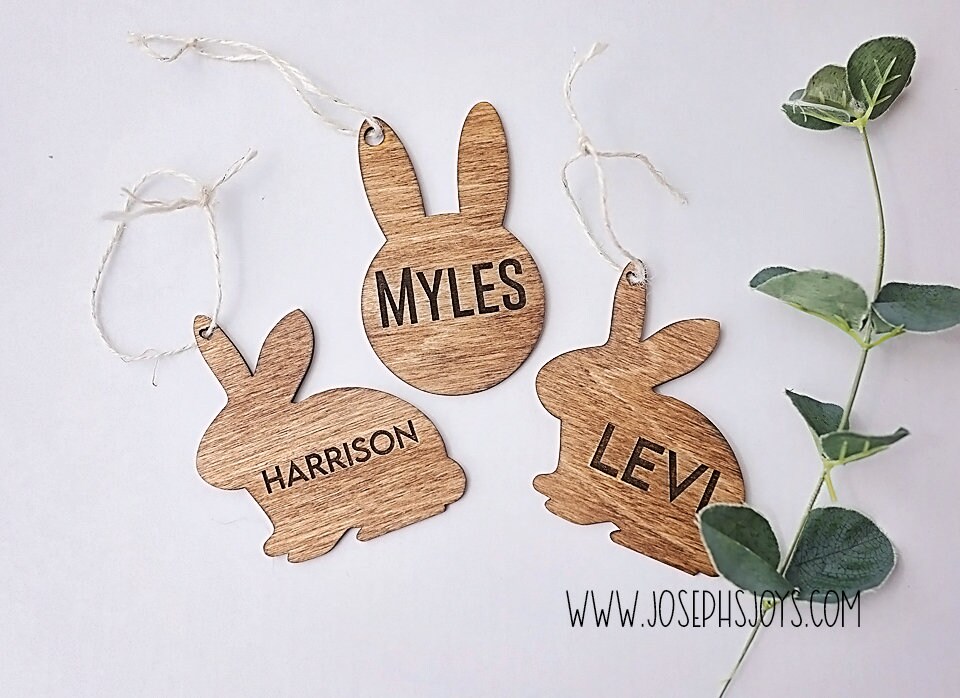 Easter Bunny Name Tag Cut File Svg Glowforge Laser Svg Basket Tag Name ...