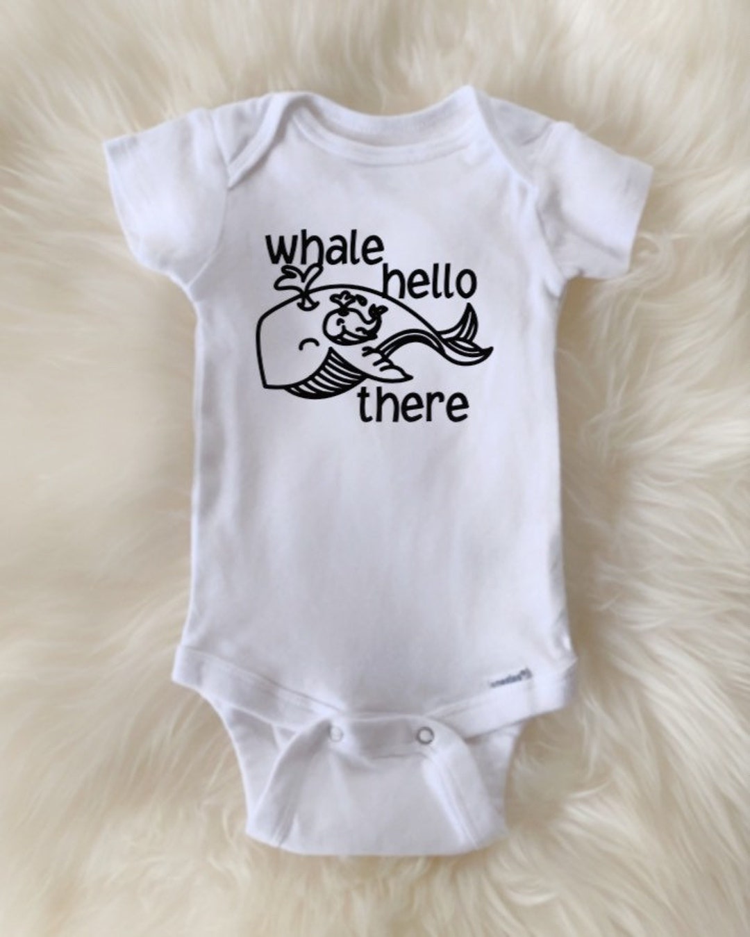 Baby Bodysuit - Whale Hello There - Baby Ocean Clothes - Sea Creature ...