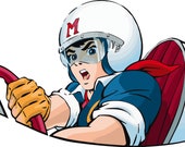 Speed Racer Driving Cut Out SVG PNG Wall Art - Etsy