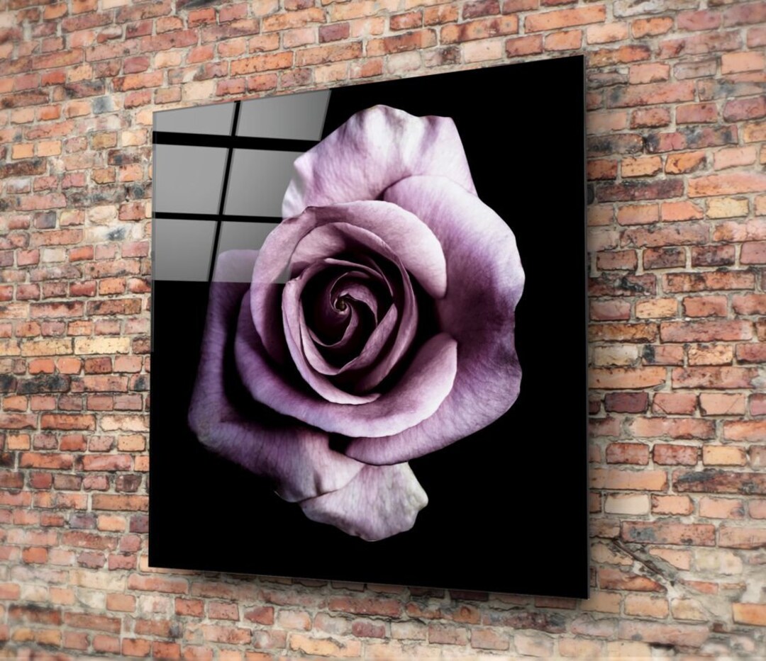 Purple Rose Print ,glass Printing , Tempered Glass Printing, Room Decor ...