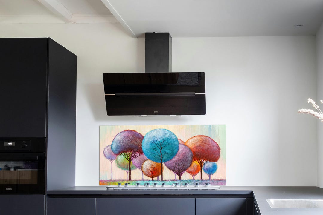 Round Trees Kitchen Decor-abstract Kitchen Backsplash-chopping Board ...