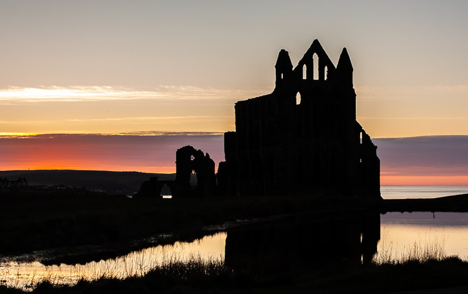 Whitby Abbey in Silhouette on the North Yorkshire Coast - Giclée Fine ...