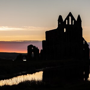 Whitby Abbey in Silhouette on the North Yorkshire Coast - Giclée Fine ...