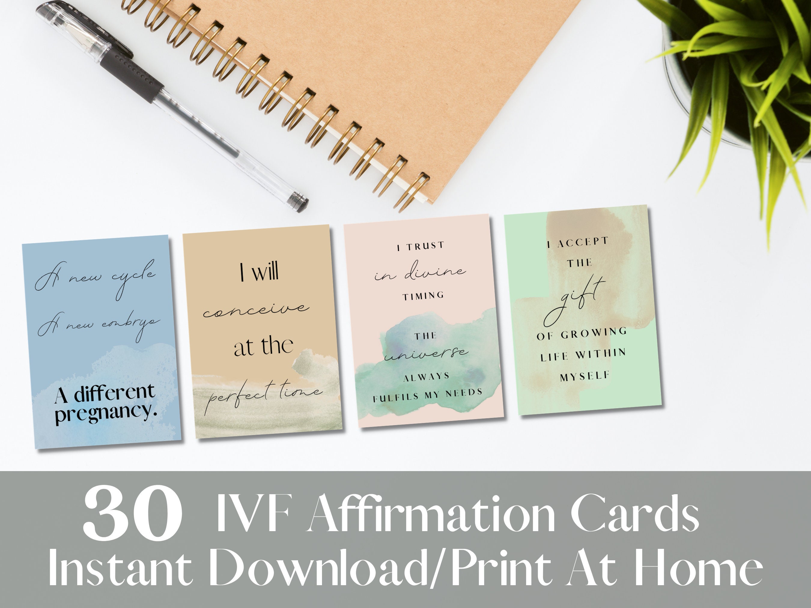 Wall Hangings IVF Affirmation Cards IVF Mantra Cards Positive Fertility ...