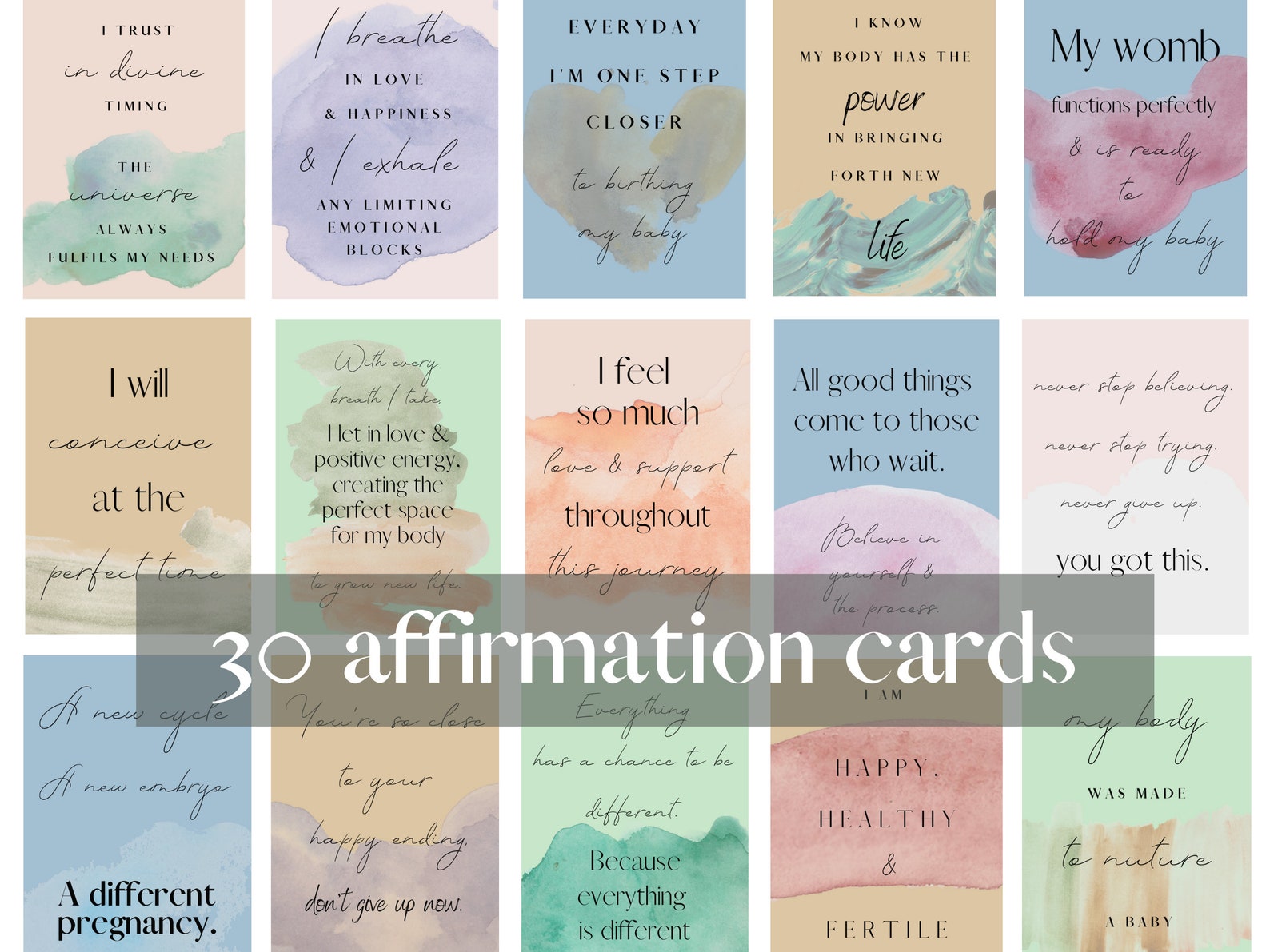 30 IVF Affirmation Cards, Infertility Gifts, IVF Gifts, Fertility Gift ...