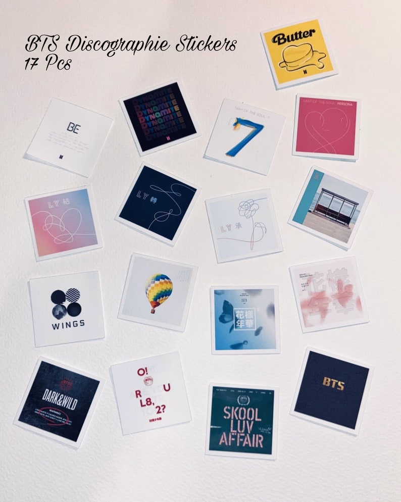 BTS Discography Album Stickers | Love Yourself, Map of the Soul ...