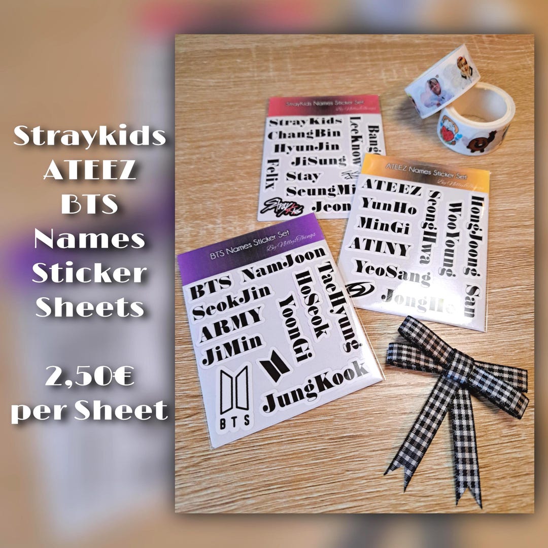 Stray Kids ATEEZ BTS Names Sticker for Journaling - Etsy