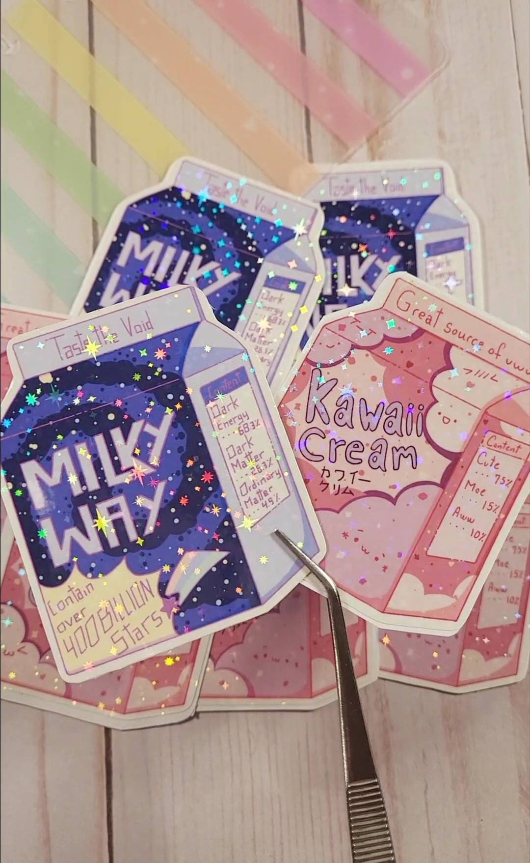 Magical Juice Box - Milky Way - Kawaii Cream - Holo Sparkle - Etsy