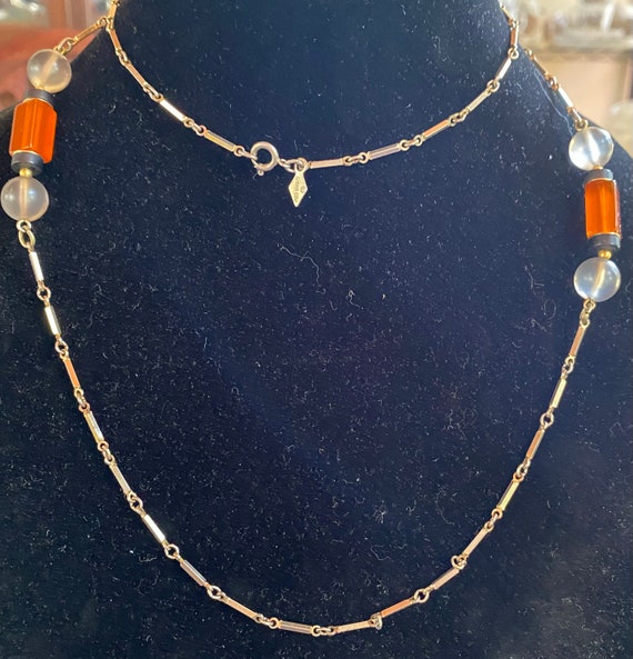 Sarah Coventry Goldtone Chain with Beads Necklace - Gem
