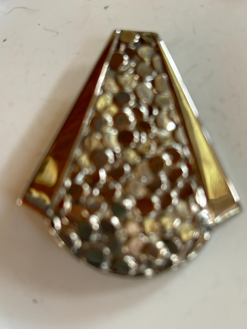 Modern Style Silvertoned Metal Brooch - Etsy