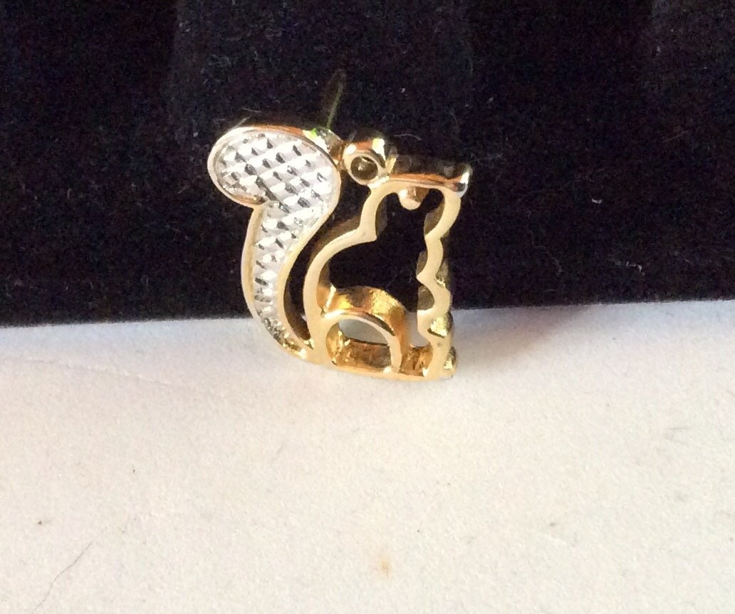 Avon Gold Toned Squirrel Tac Pin With Silver Tone Tail - Etsy