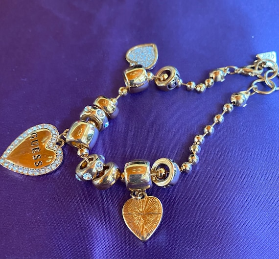 Guess heart charm bracelet store