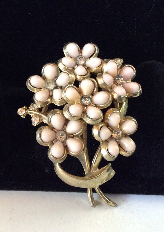 Vintage coro brooch pink - Gem