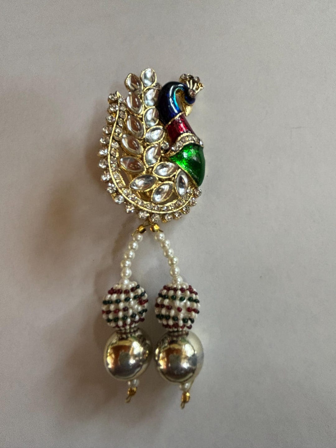 RAJ (japan) Large Goldtone Peacock Brooch With Dangles - Etsy