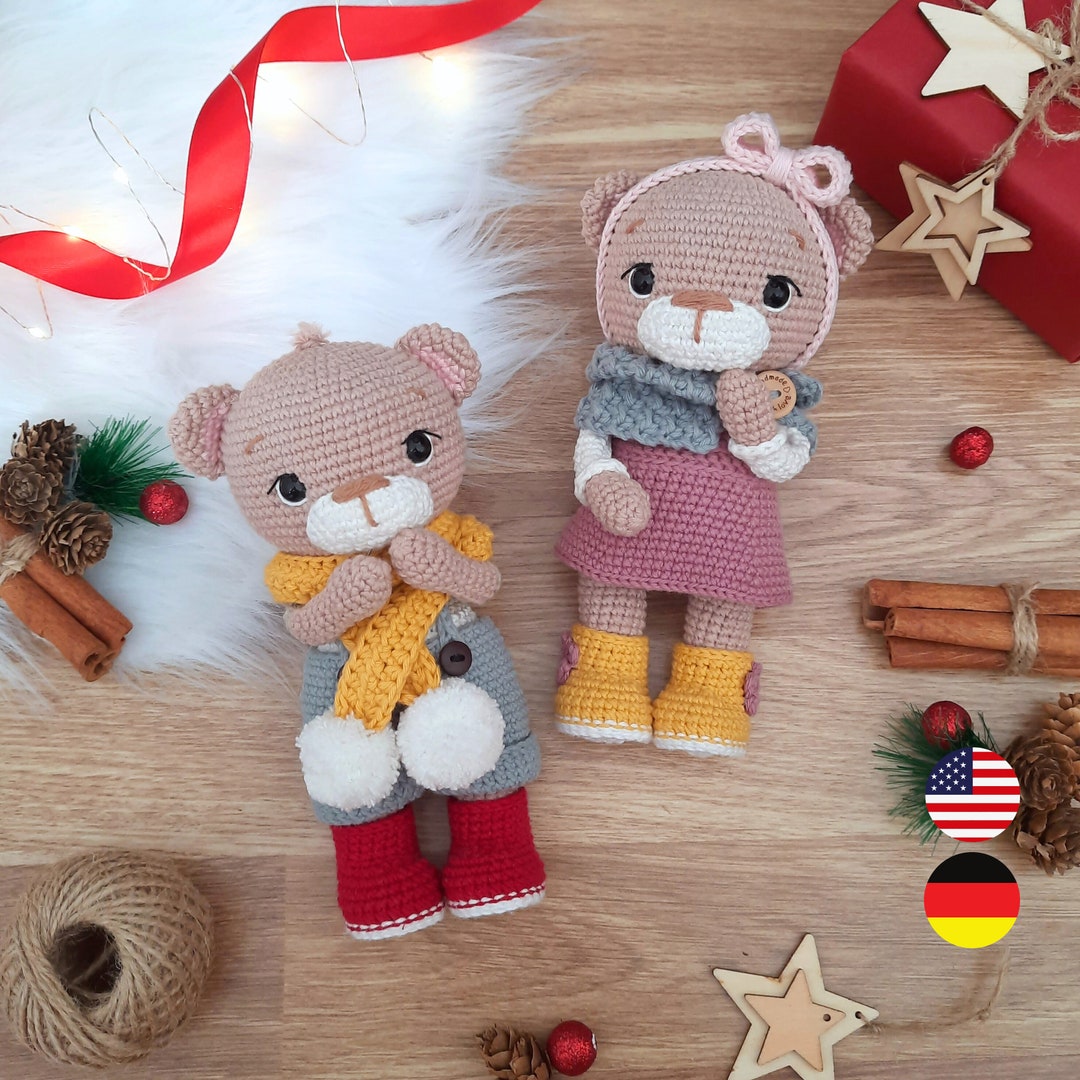 Amigurumi Crochet Pattern, Ollie & Tilly Bear Pattern Bundle, Crochet ...