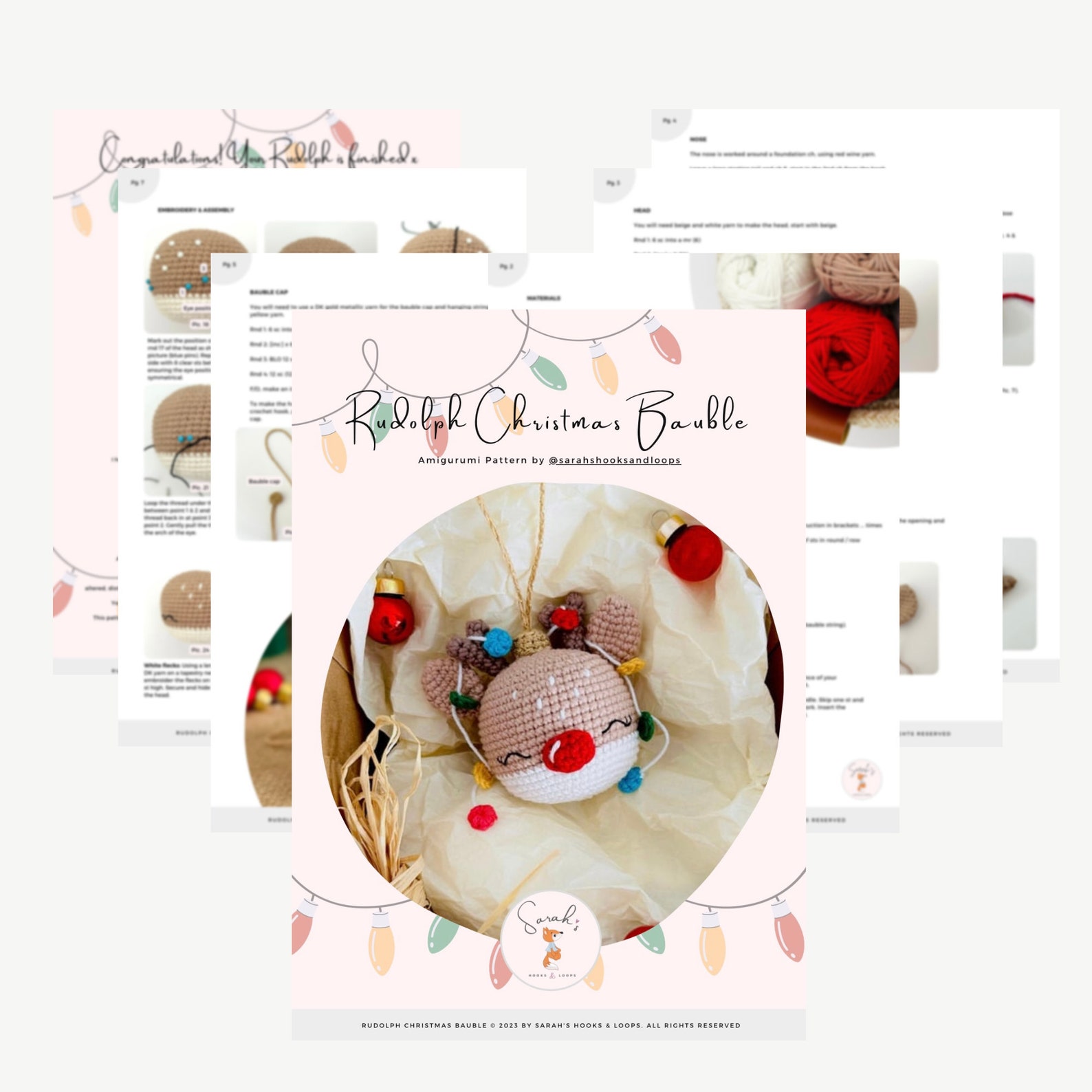 Amigurumi Christmas Ornaments, Rudolf the Red Nosed Reindeer Amigurumi ...