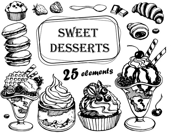 Png SVG Clipart Desserts Cupcakes COMMERCIAL USE Muffins - Etsy